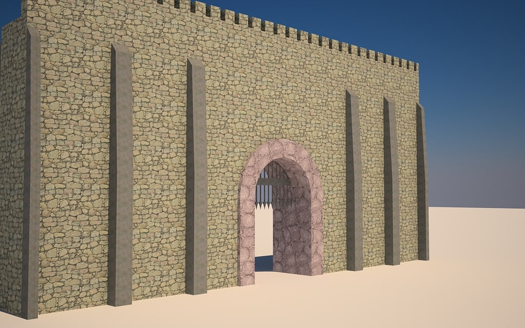 3d medievil castle walls model