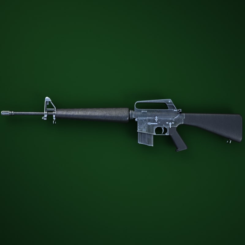 3d model of m16a1 assault rifle