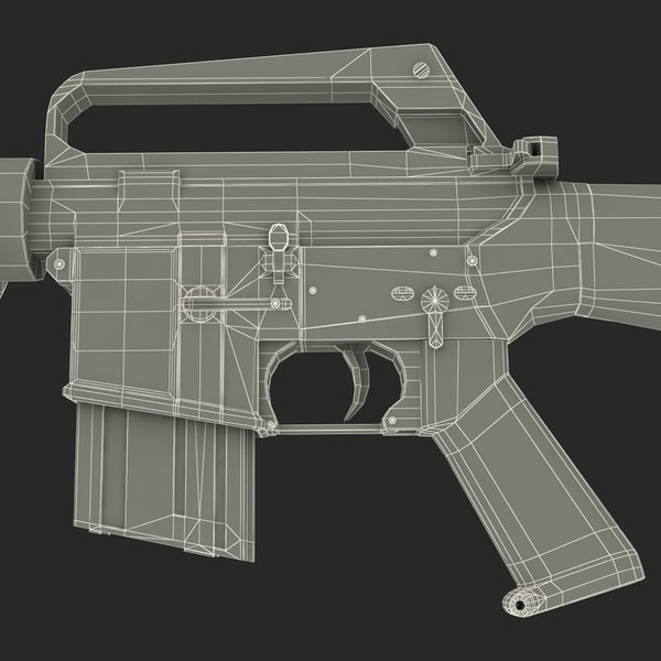 3d model of m16a1 assault rifle