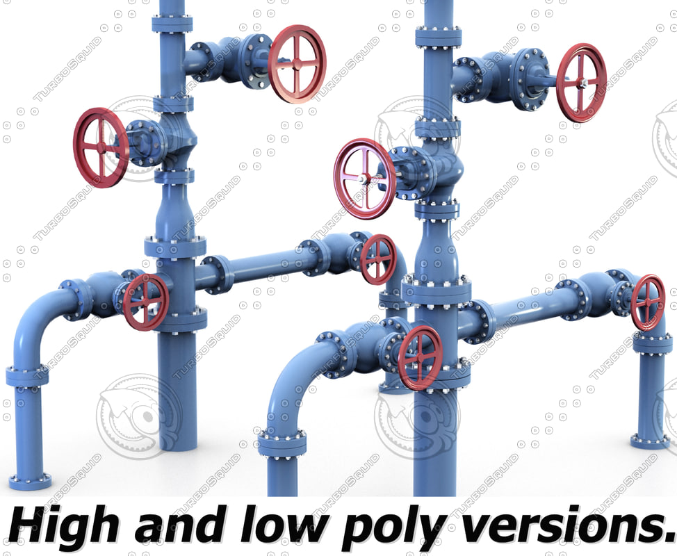 3d wellhead pipe model