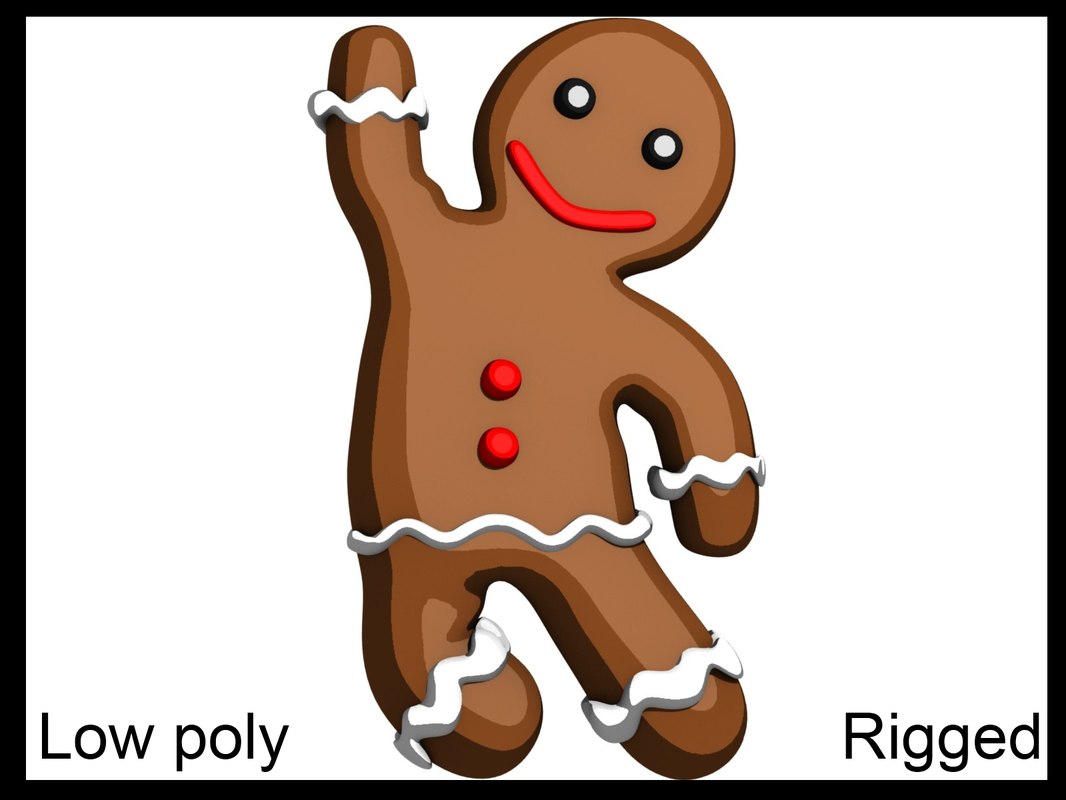 3d gingerbread man ginger model