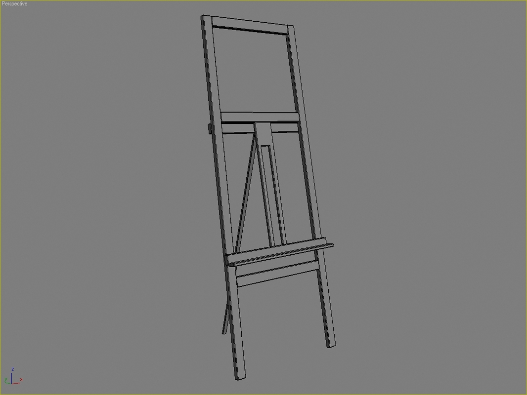 painter easel painting 3d model