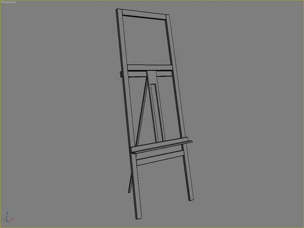 painter easel painting 3d model