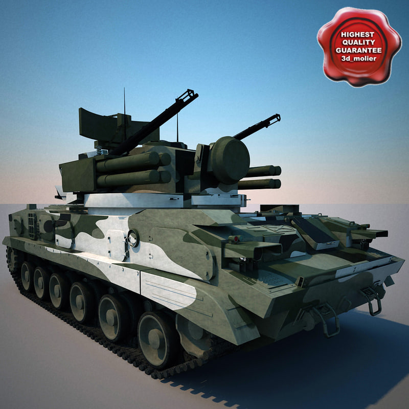 9k22 tunguska sa-19 grison 3d model