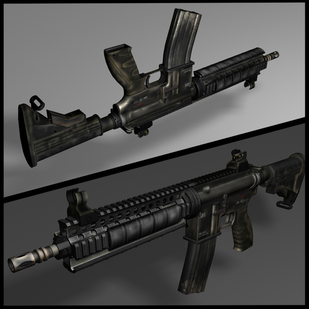 3d hk416 m4 rifle