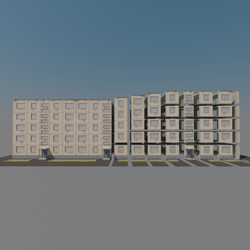 panel building soviet union 3d model