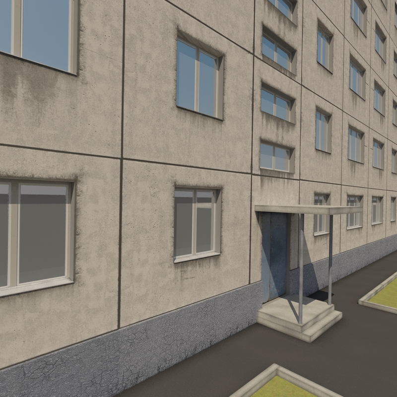 panel building soviet union 3d model