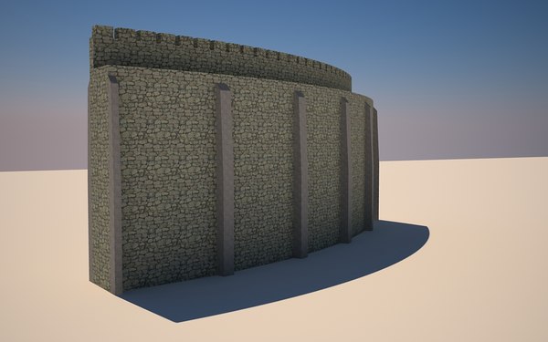 3dsmax seamless curved castle walls