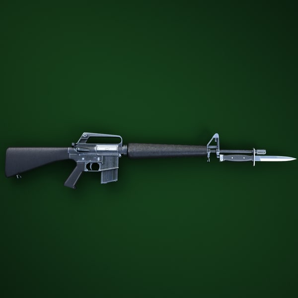 m16a1 assault rifle m7 3d max