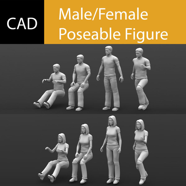 3d model cad male standing