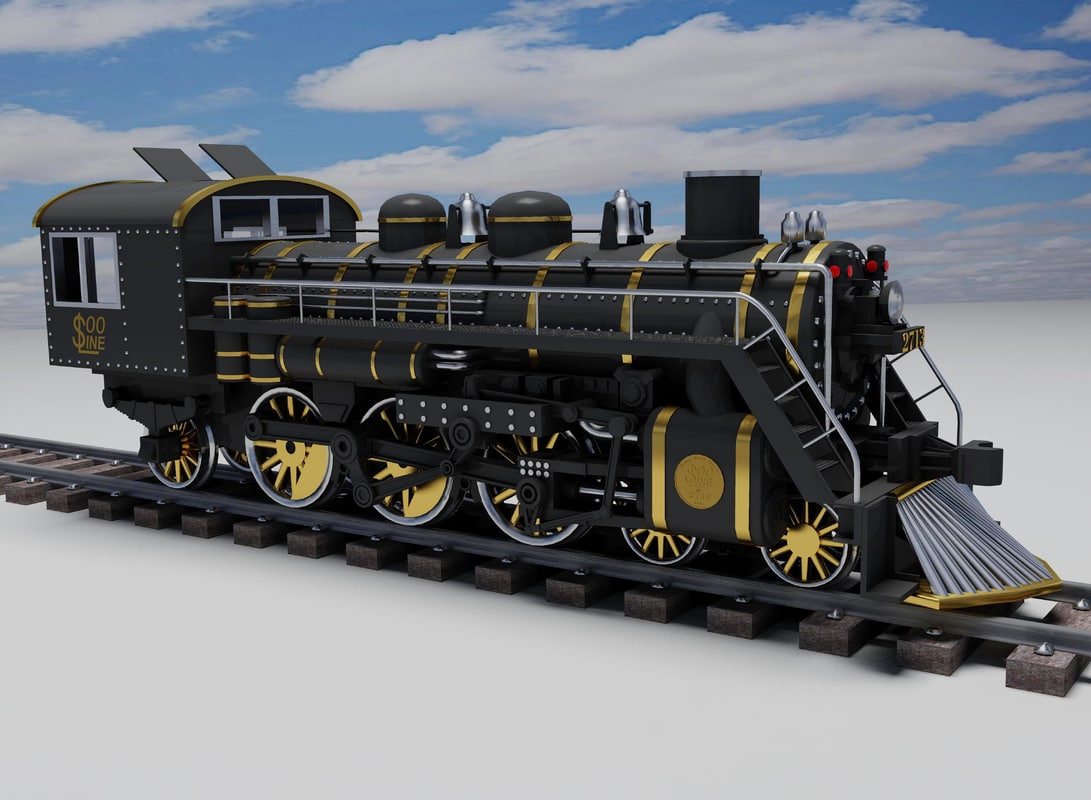 3ds max steam locomotive engine