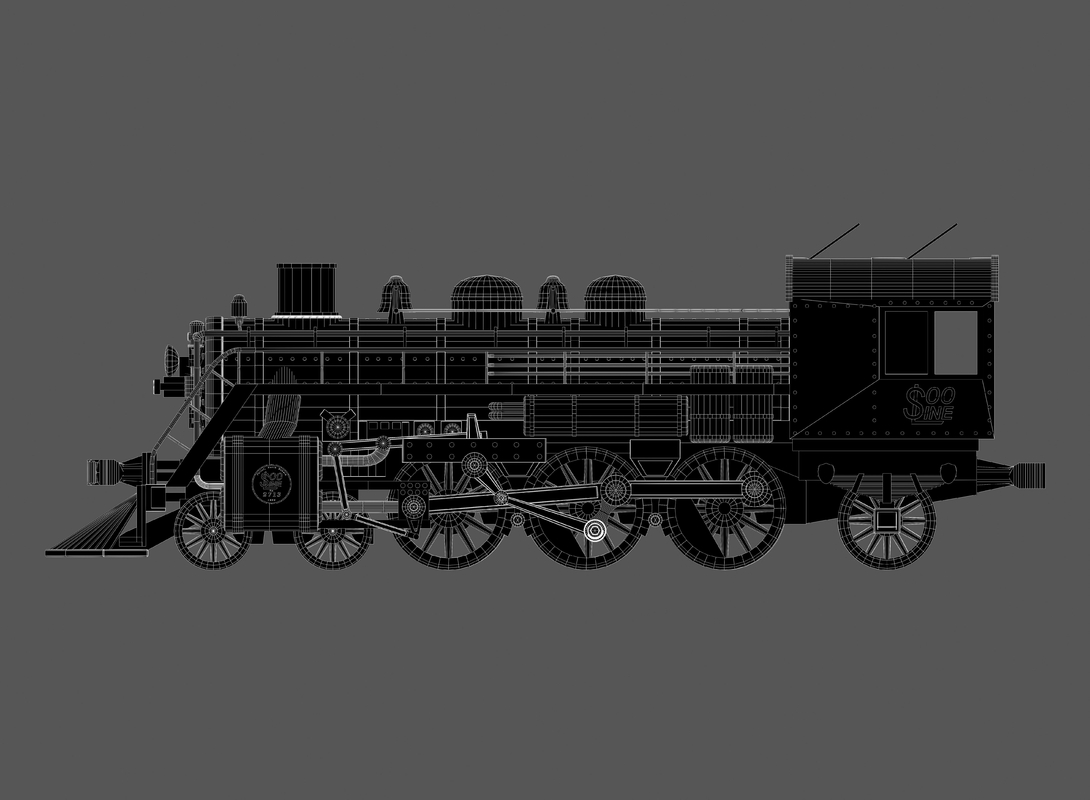 3ds max steam locomotive engine