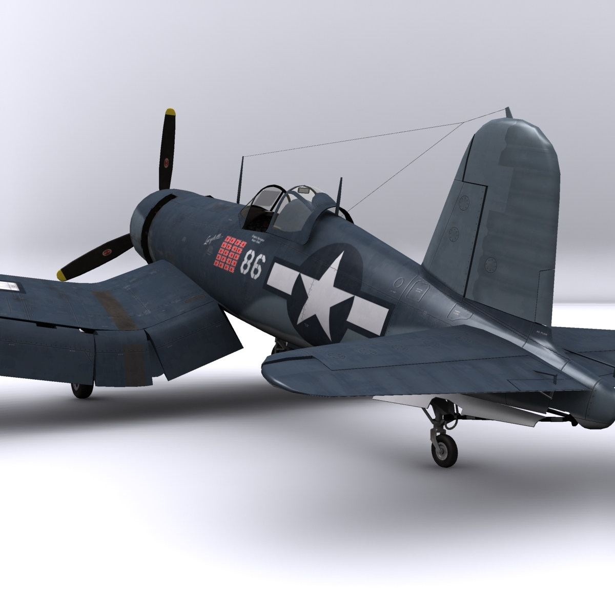 3d f4u corsair fighters model