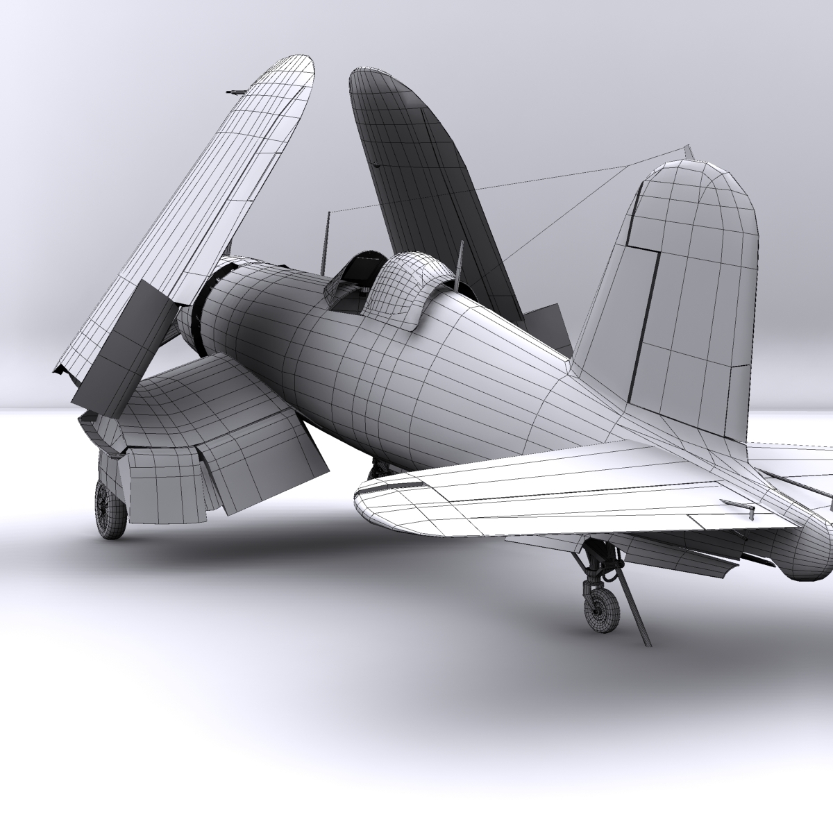 3d f4u corsair fighters model