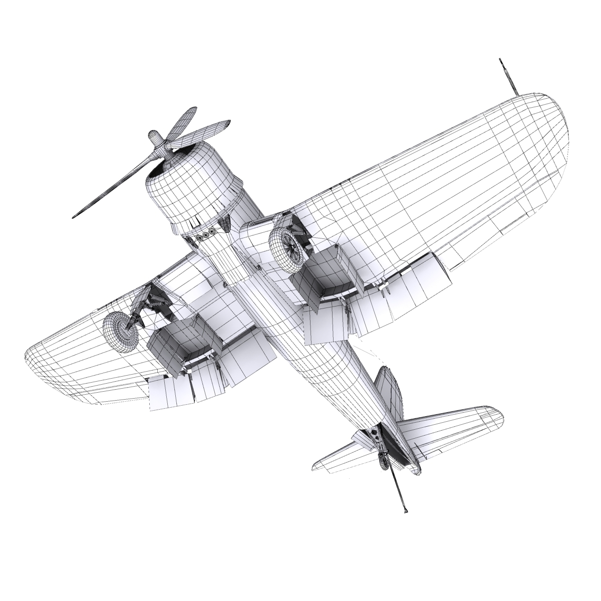 3d f4u corsair fighters model