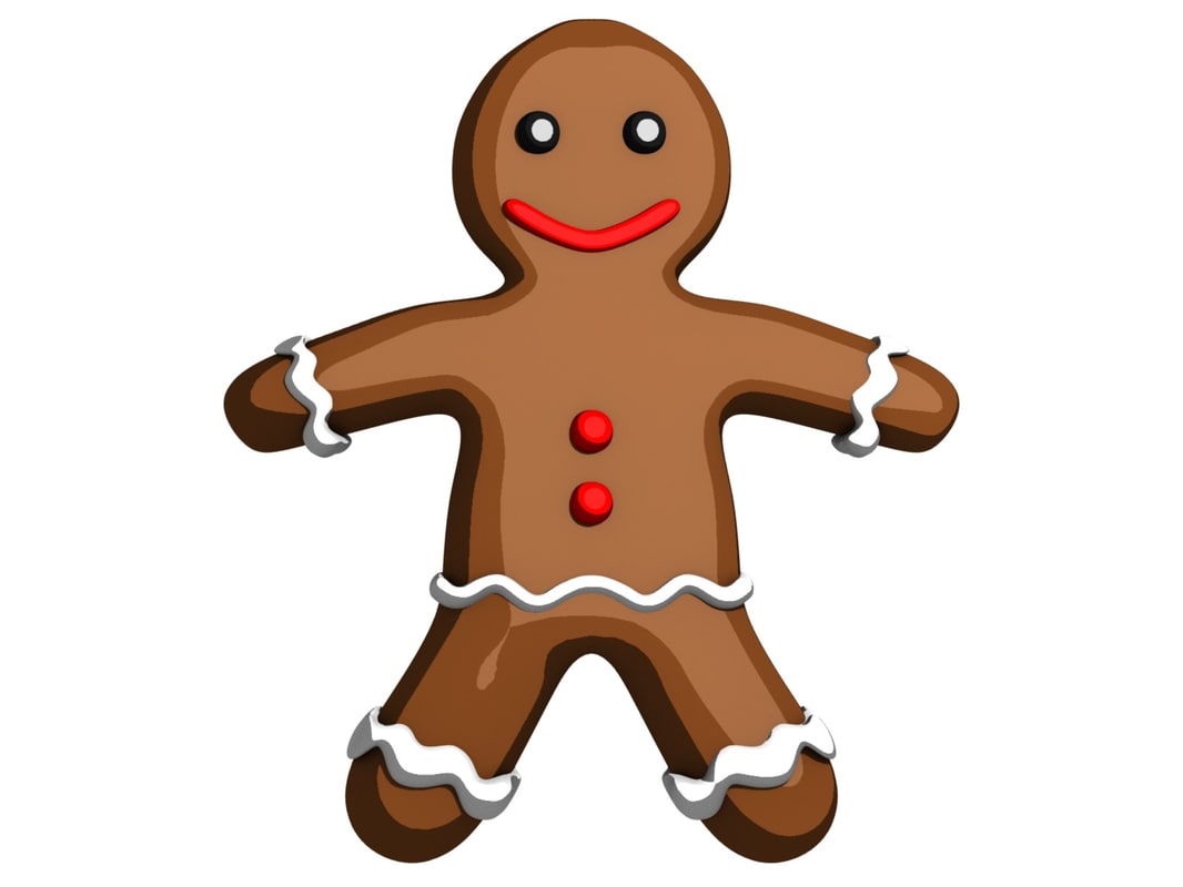3d gingerbread man ginger model
