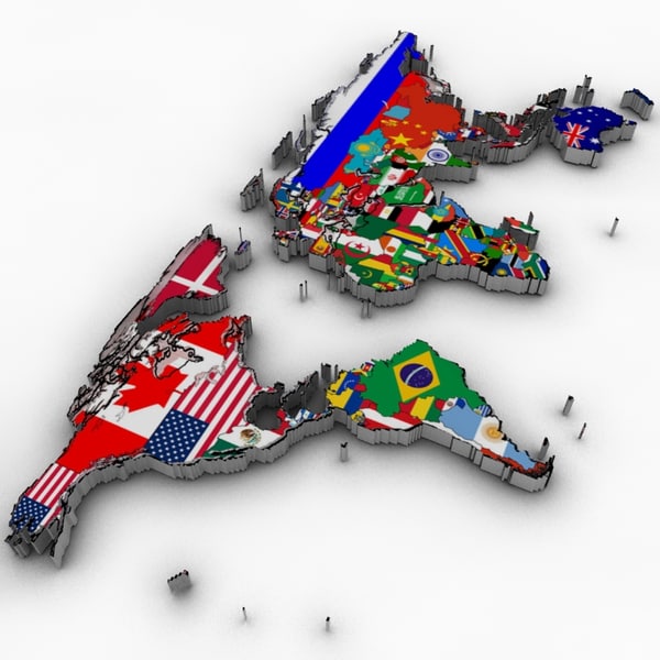 world flag 3d model