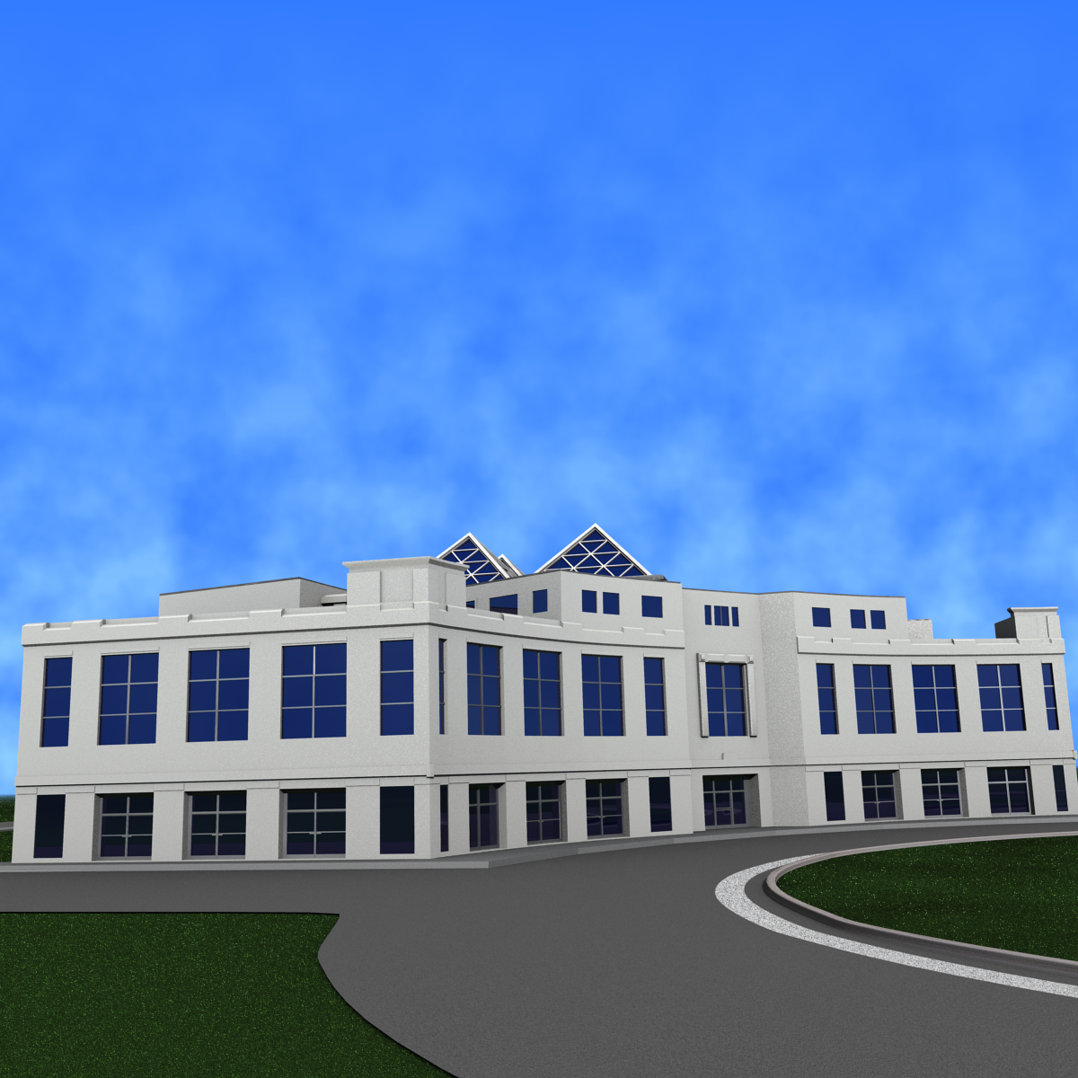 3d curved office building model