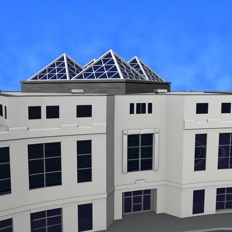 3d curved office building model
