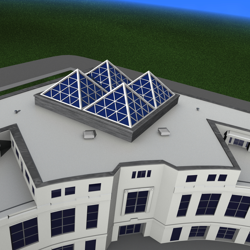 3d curved office building model
