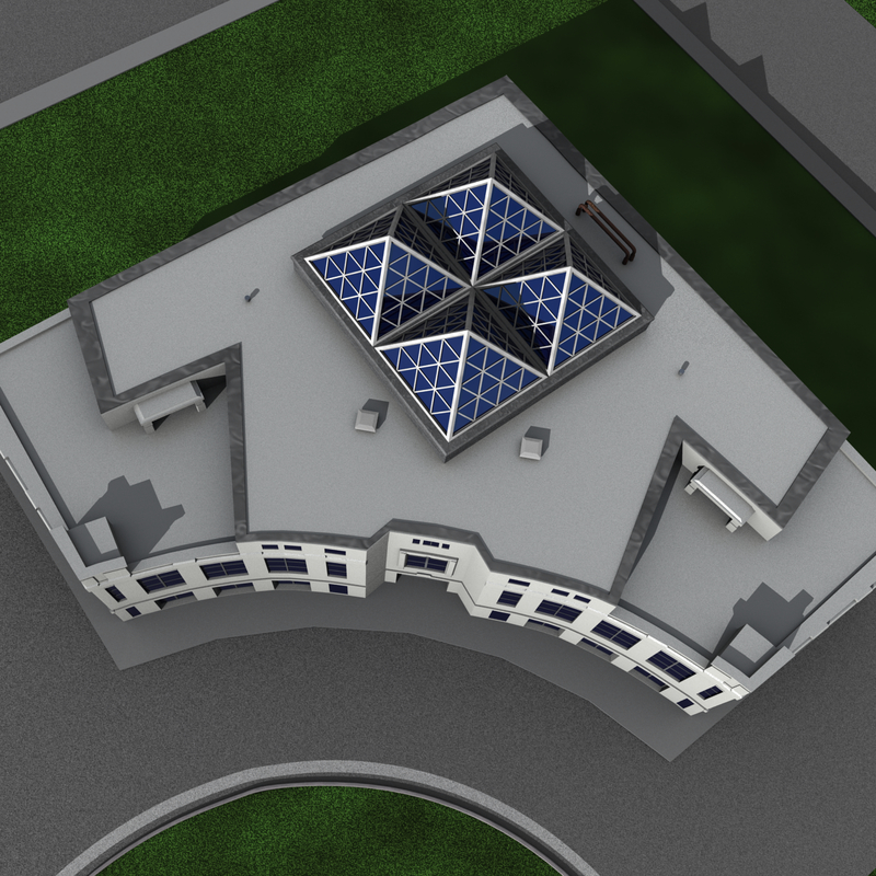 3d curved office building model