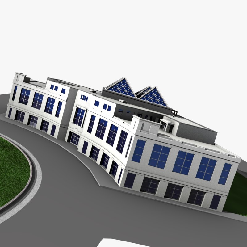 3d curved office building model