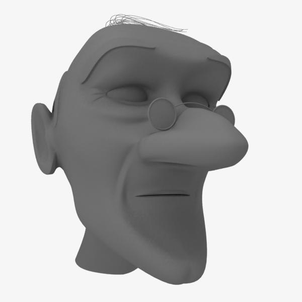 3d head cartoon old man