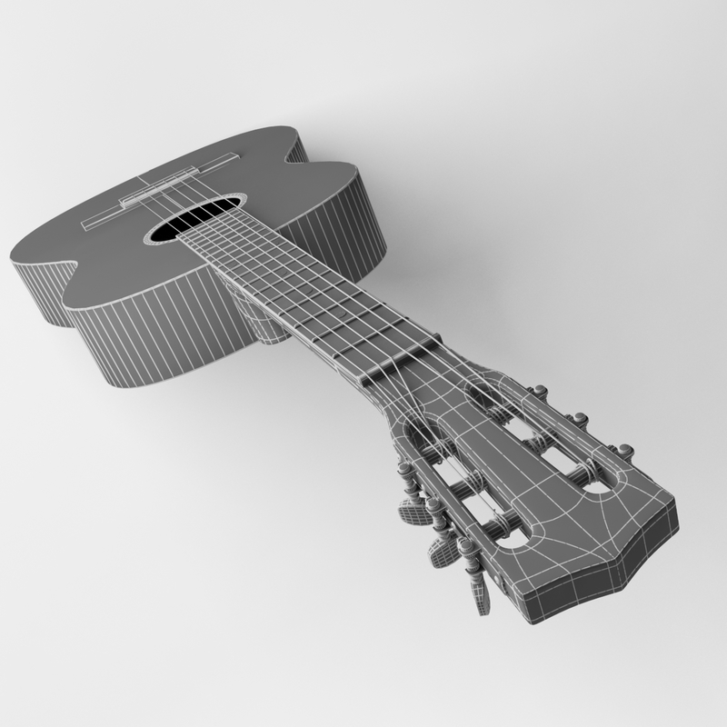 realistic guitar 3d model