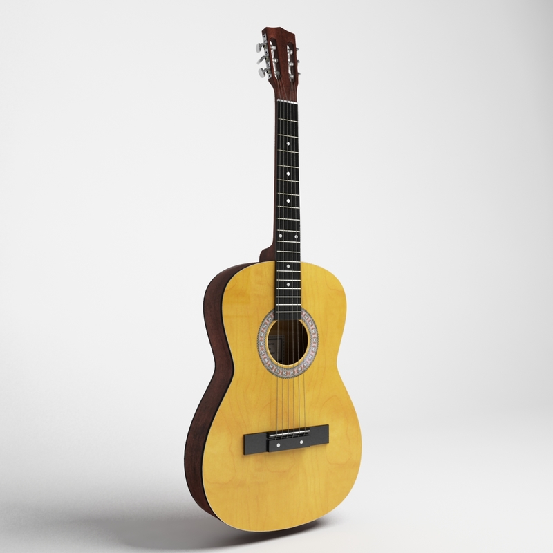 realistic guitar 3d model