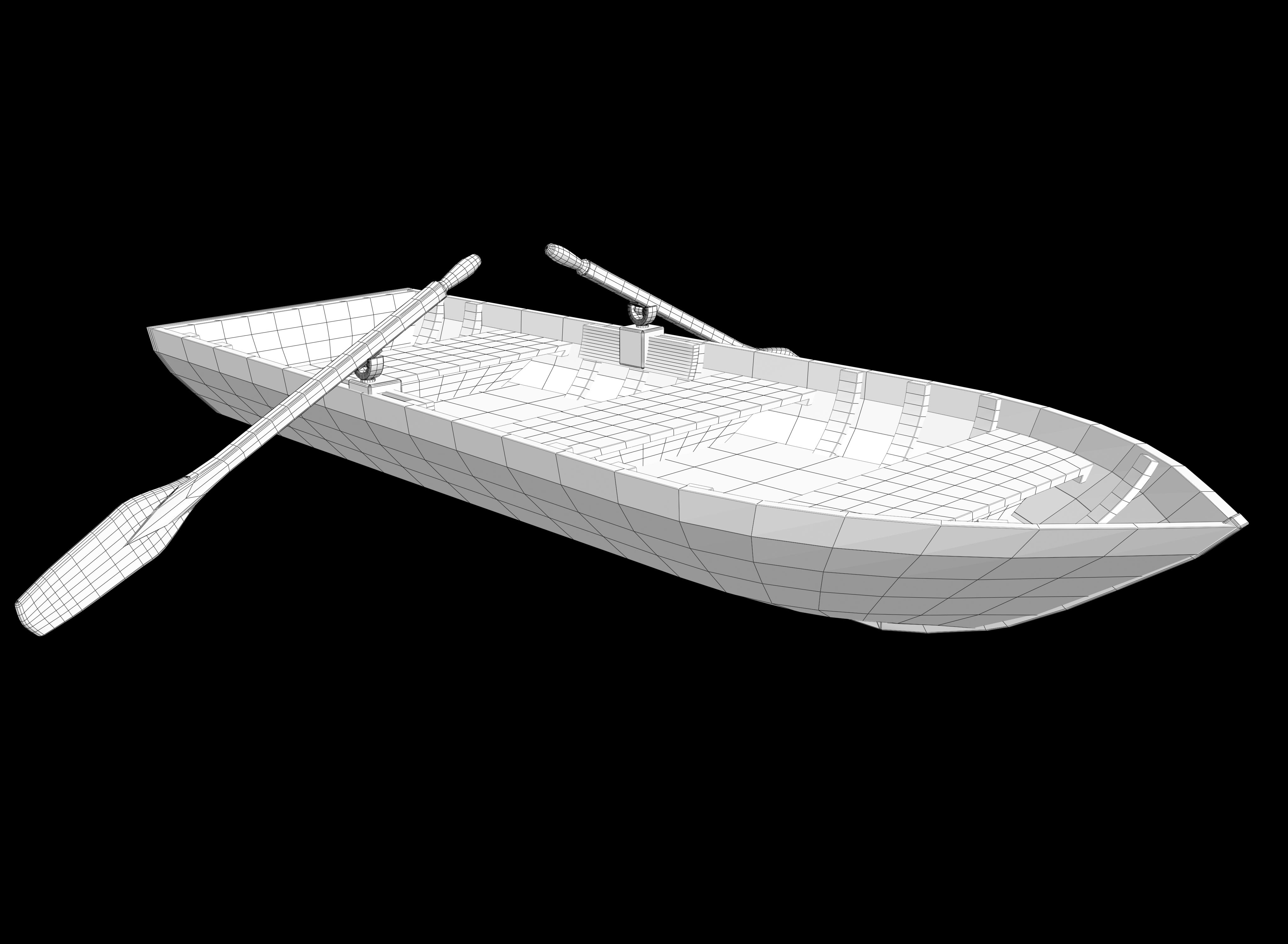 3d row boat model