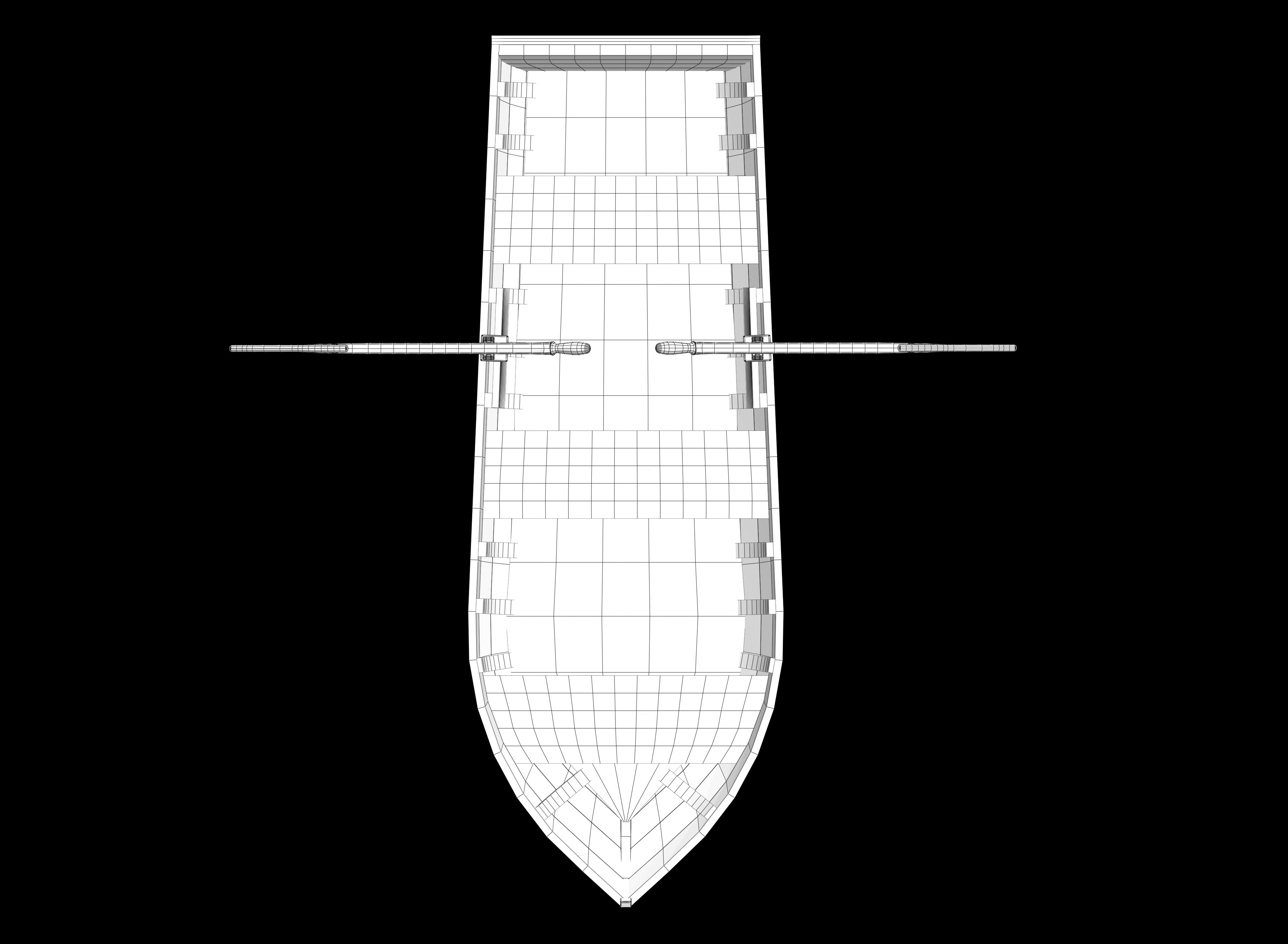 3d row boat model
