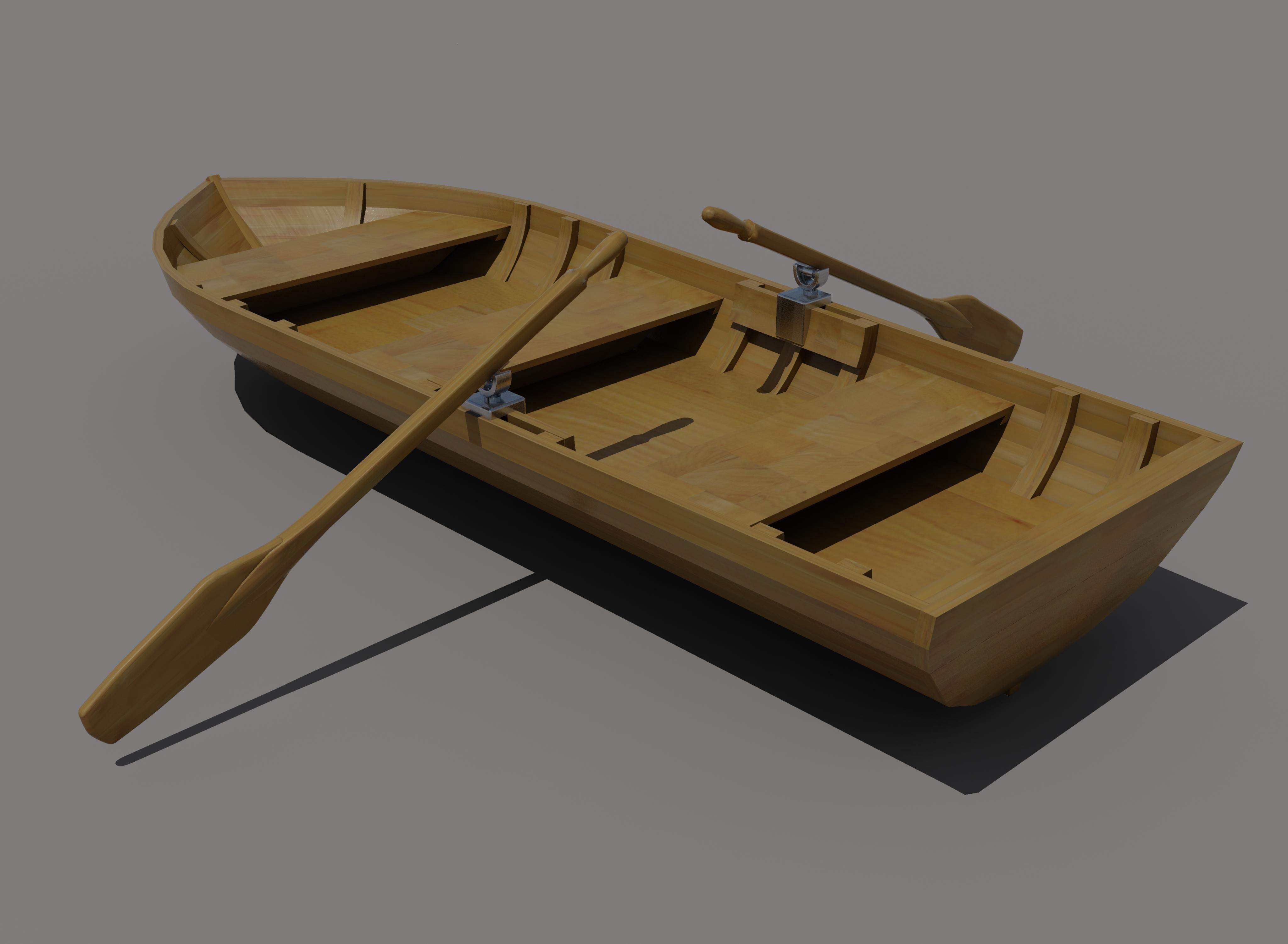 3d row boat model