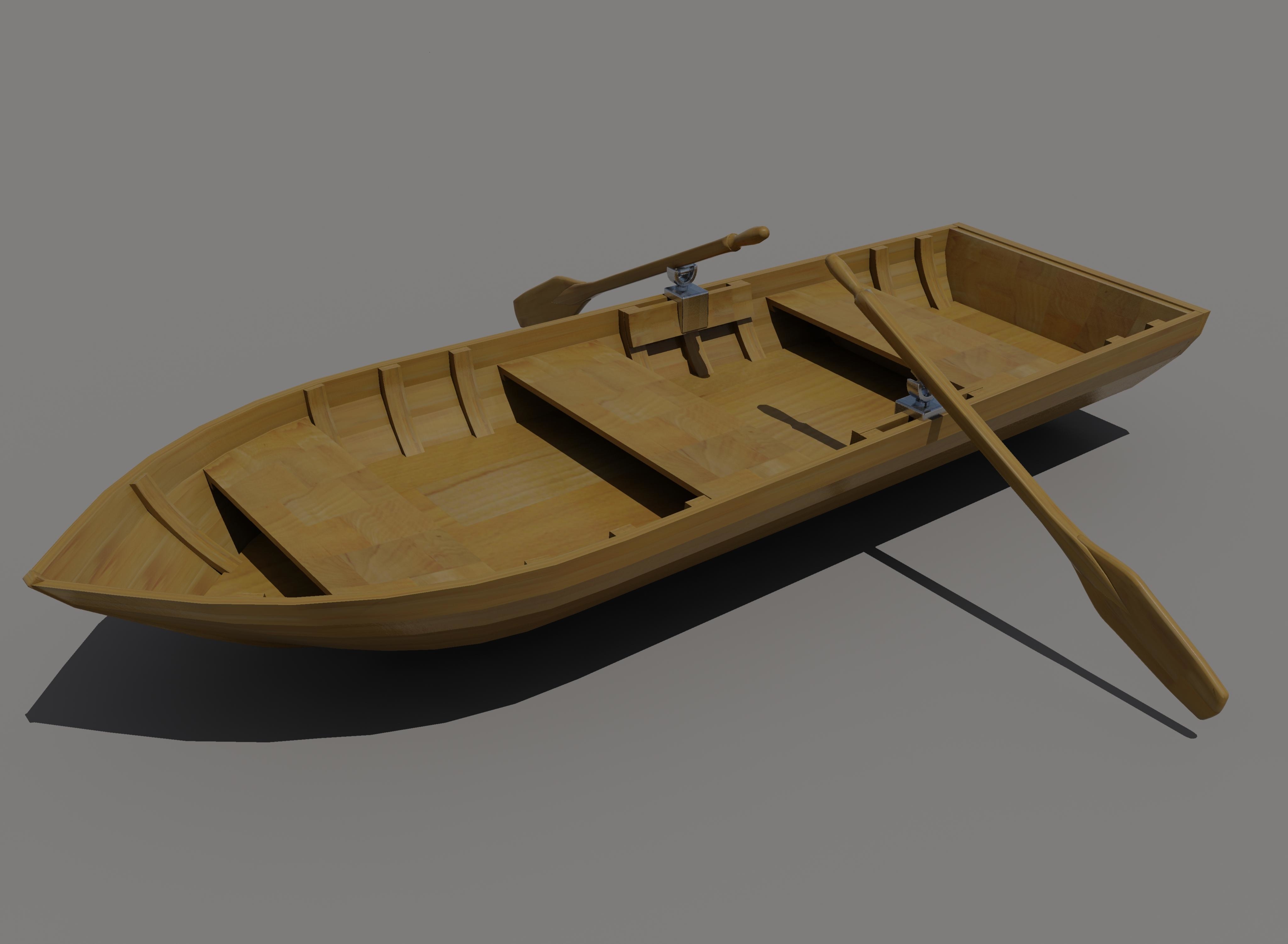 3d row boat model