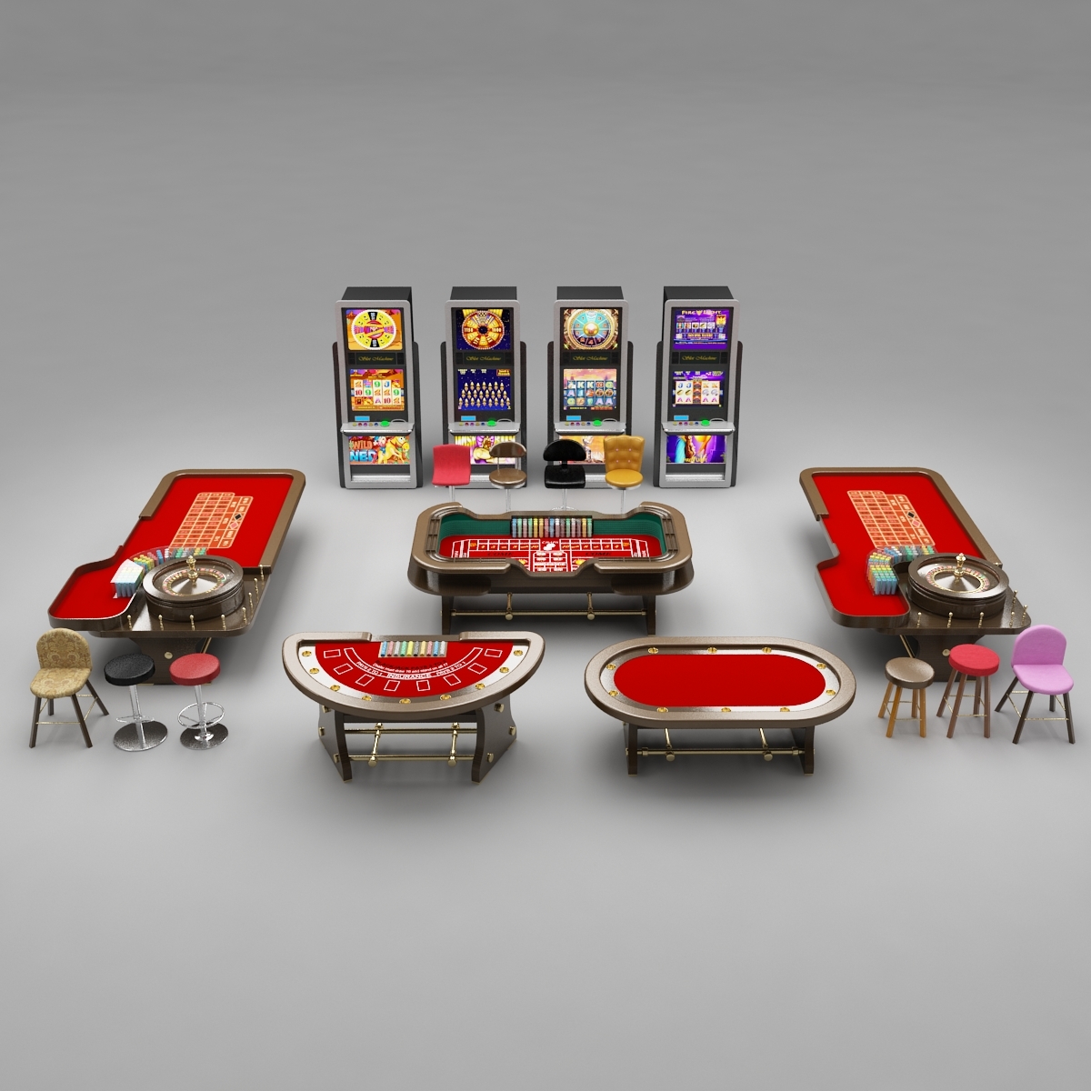 casino set 3 3d model