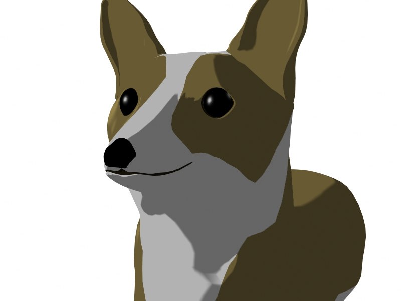 3d model of welsh corgi