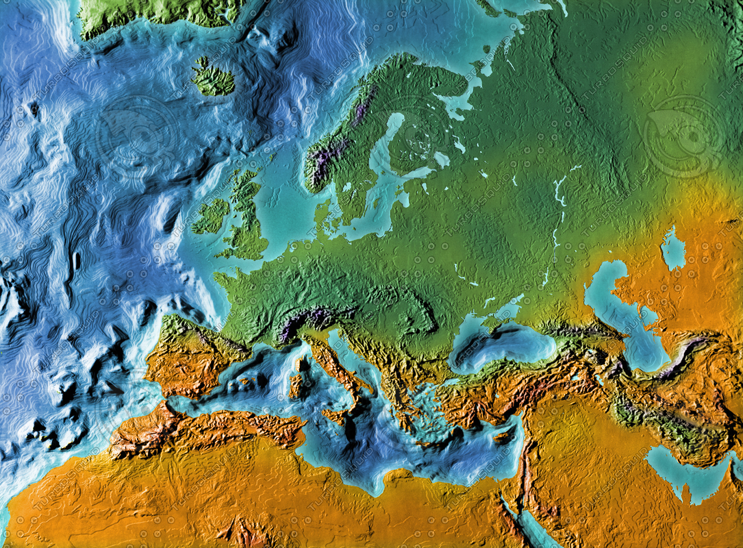 3d european maps model