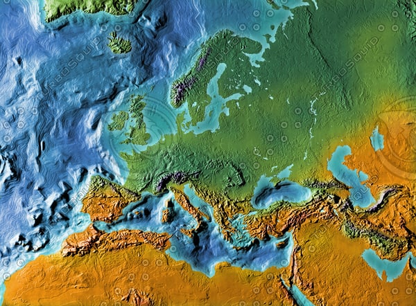 3d european maps model