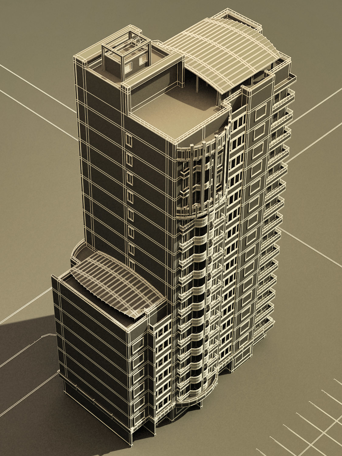 3d model skyscraper house