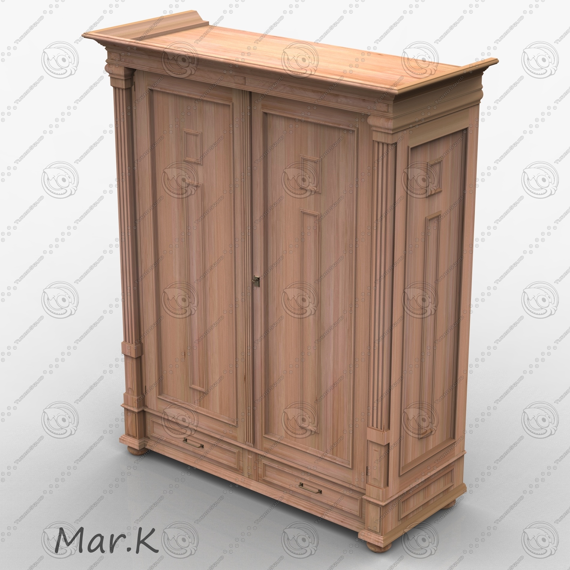 3d model wardrobe antique