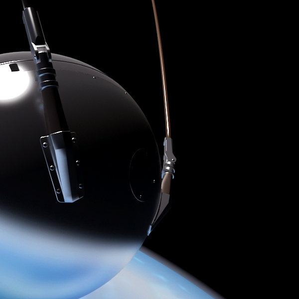 3d model russian sputnik