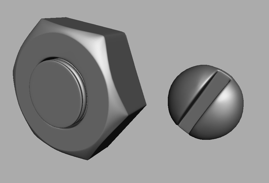 3d bolt head screw model