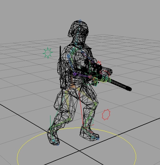 3d rigged soldier cycle animation