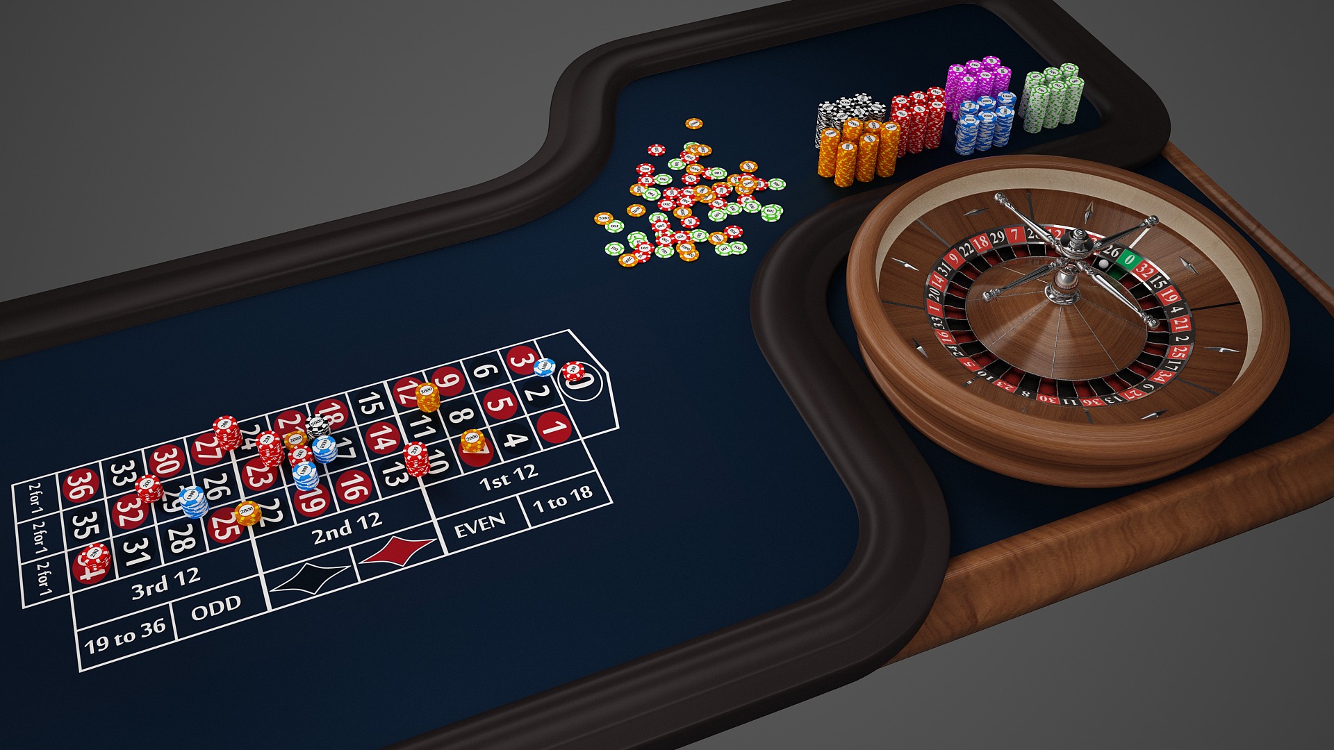 3d roulette table model