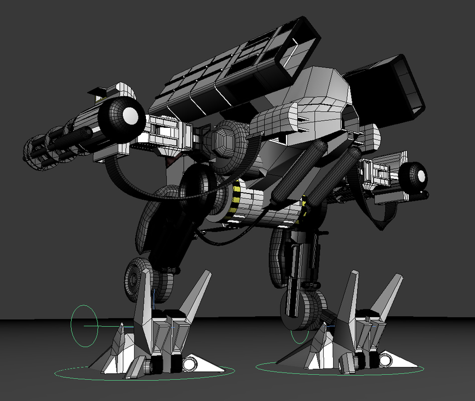 3d mech guns rocket