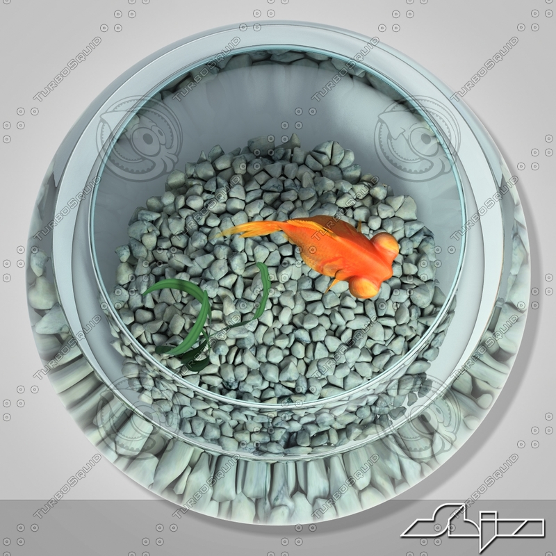 3dsmax aquarium gold fish