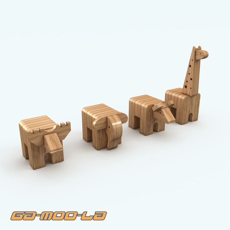 3d wooden toy animals