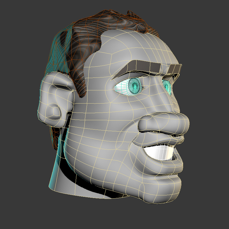 cartoon face 3d max