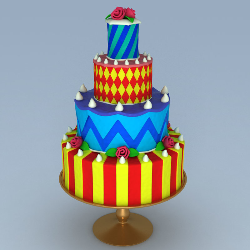 colorful cake 3d model