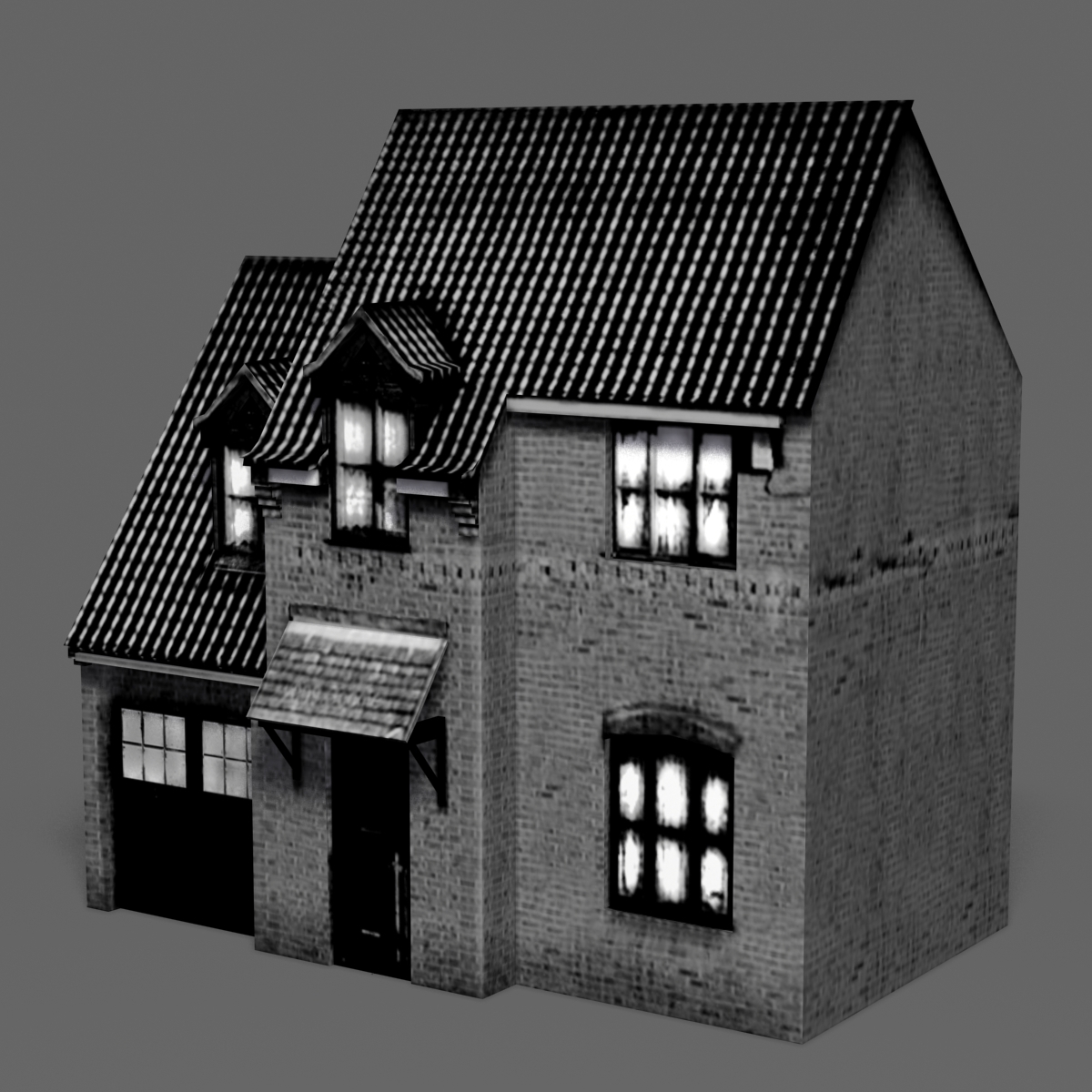 3d brick house model