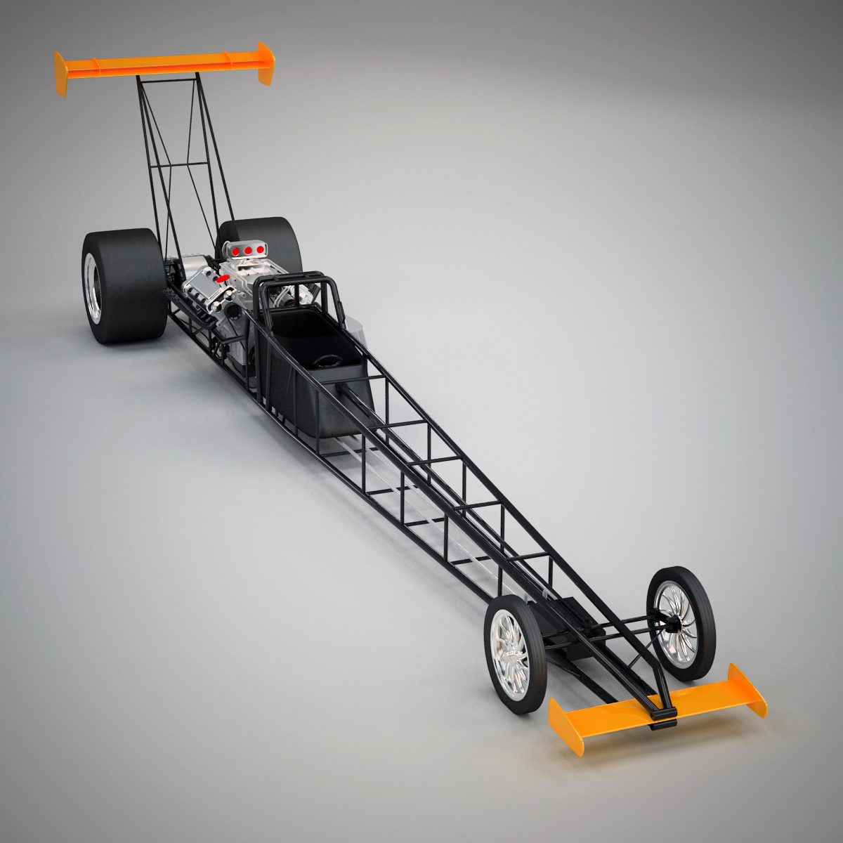 3d model dragway stadium fuel dragster